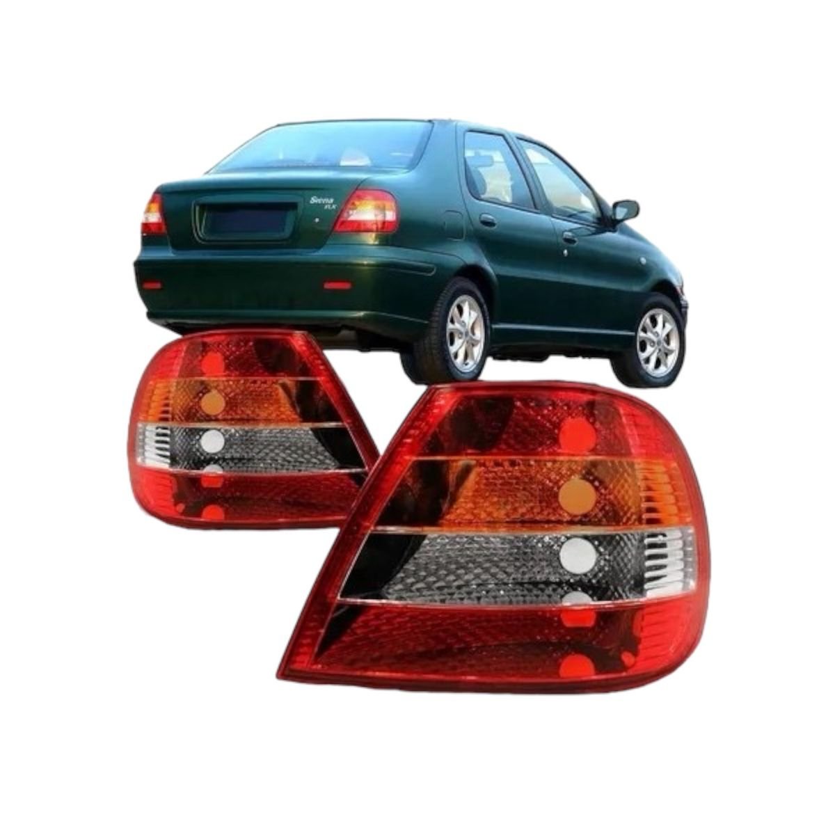 Lanterna Traseira Siena 2001 a 2003 Tricolor Carcaça Vermelha Canto ...